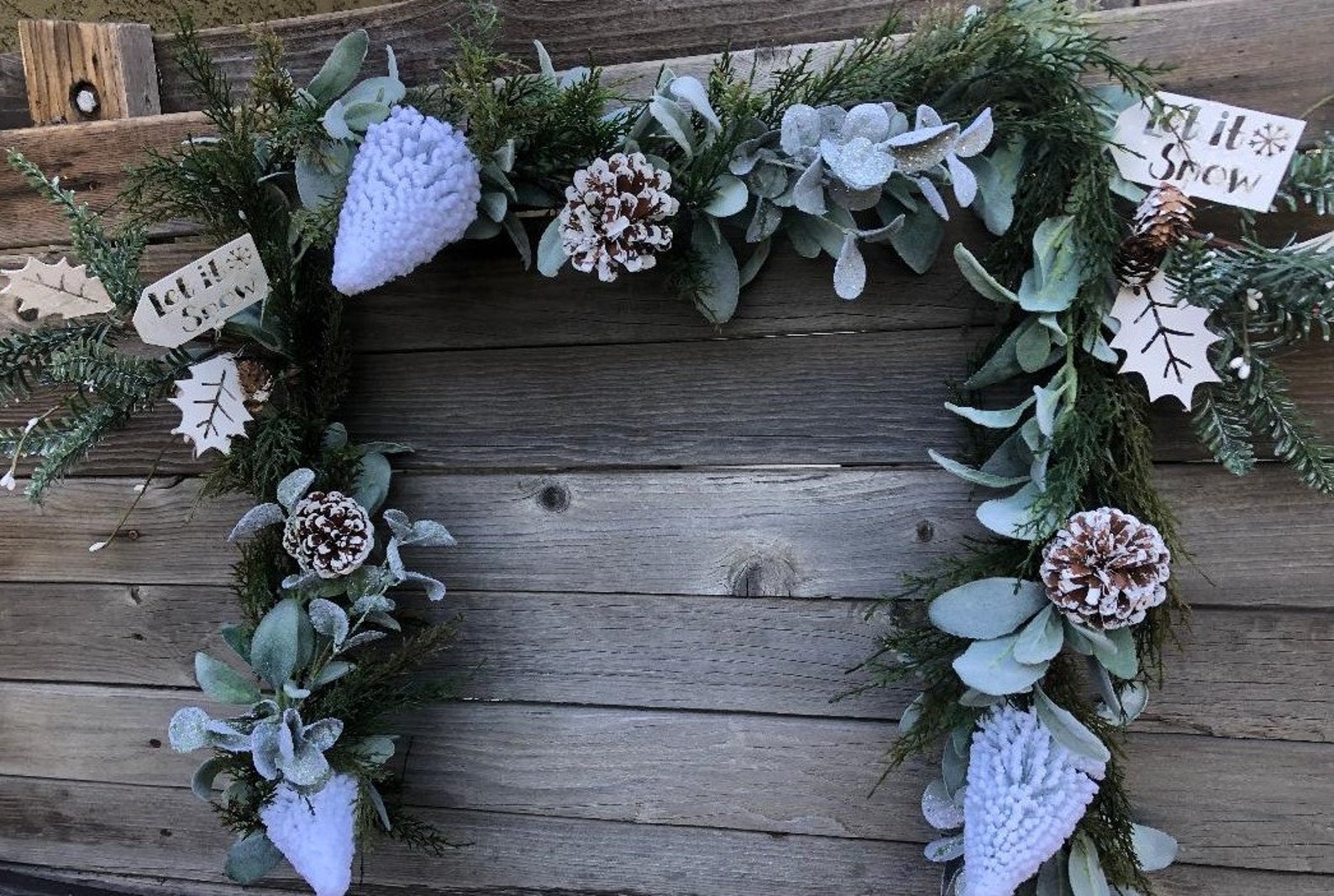 Winter Garland Winter Mantel Swag Winter Greenery Garland Winter Table ...