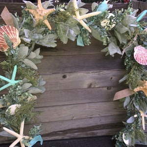 Summer Garland Beach Mantel Swag Beach Door Decor Starfish Table ...