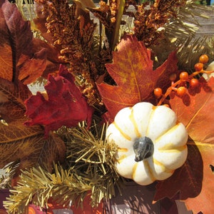 Thanksgiving Wreath Thanksgiving Door Decor Fall Pumpkin Swag Gobble ...