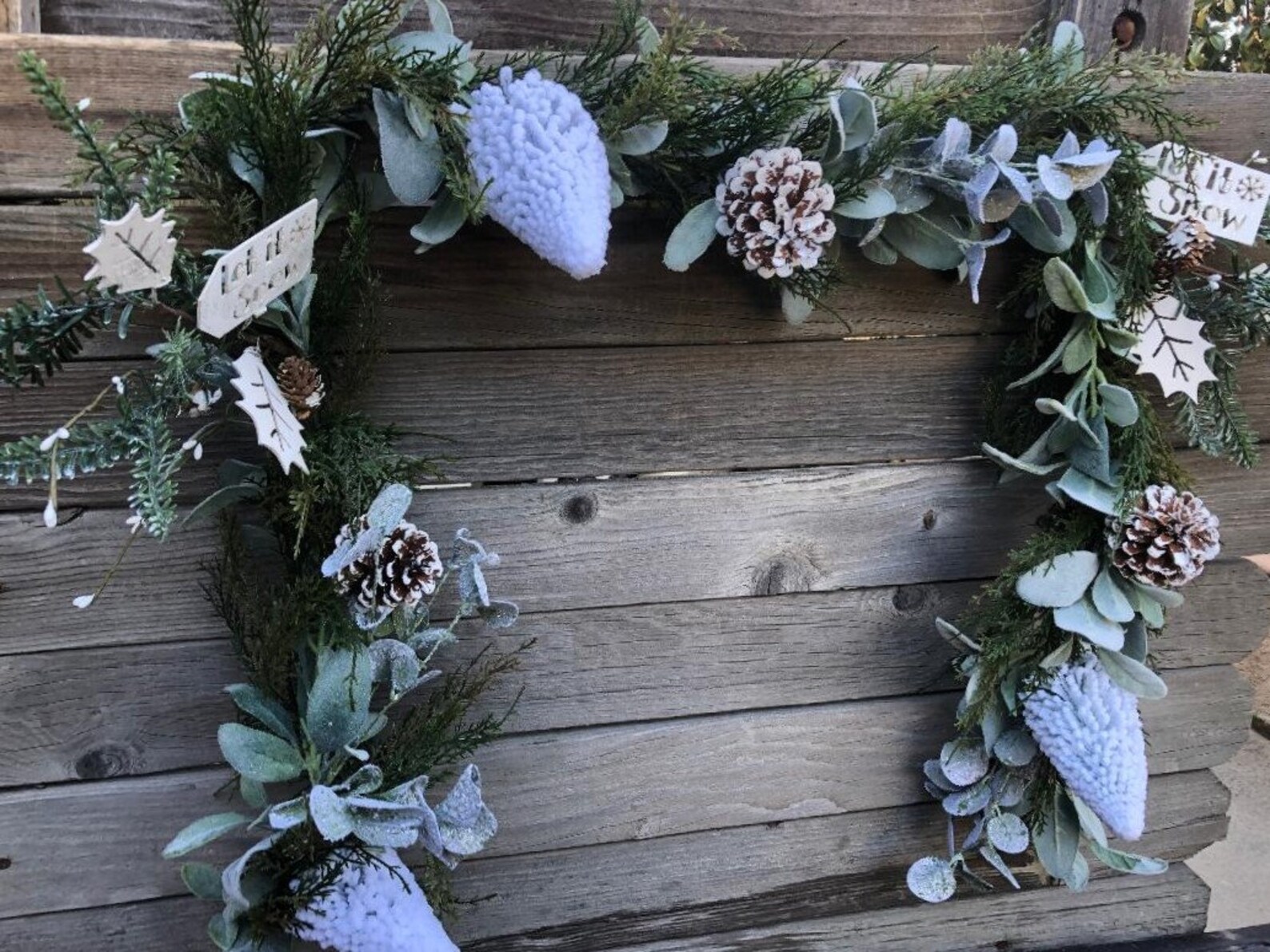 Winter Garland Winter Mantel Swag Winter Greenery Garland Winter Table ...