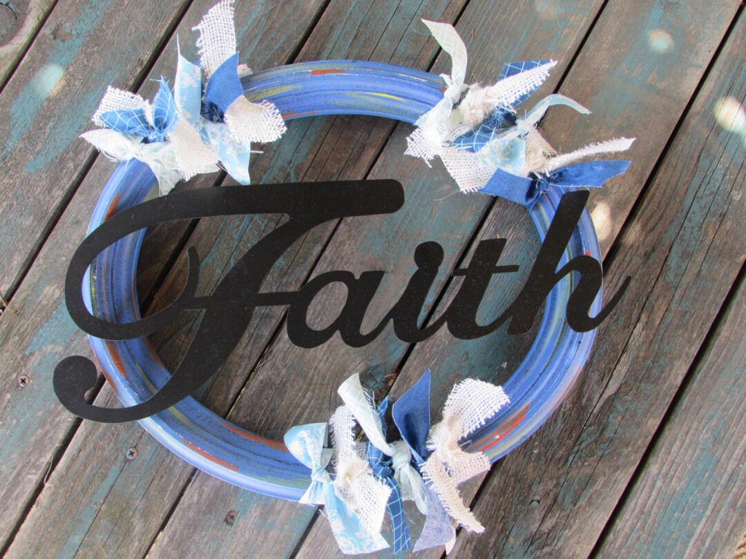 Faith Frame Blue Faith Frame Wooden Frame Faith Religious Faith Frame ...
