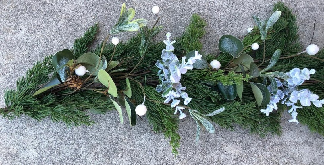 Winter Pine Greenery Winter Table Decor Winter Eucalyptus | Etsy