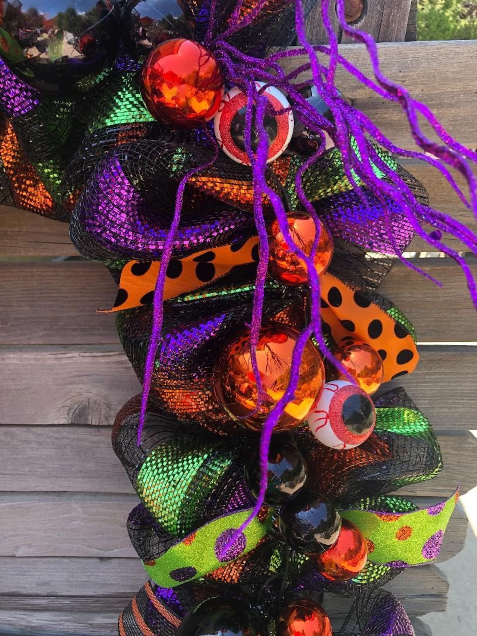 Halloween Garland Halloween Deco Mesh Swag Eyeball Garland - Etsy