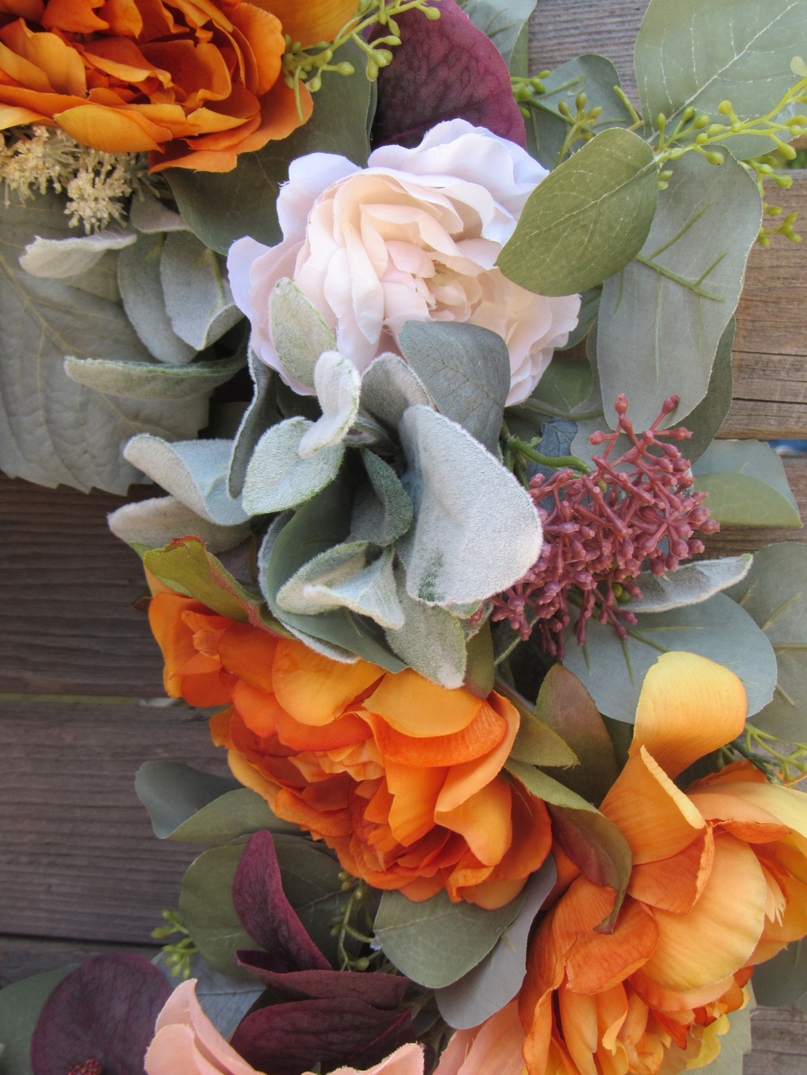 Fall Peony Wreath Fall Door Decor Fall Eucalyptus Wreath Thanksgiving ...