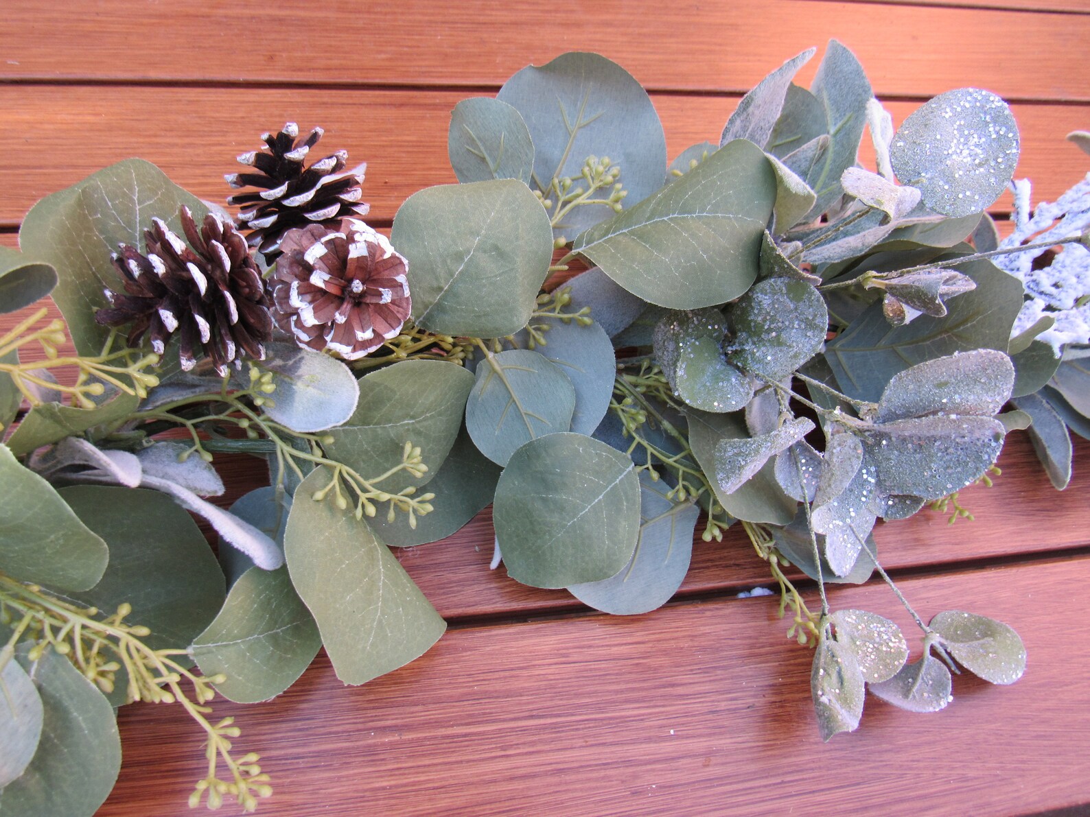 Winter Lamb's Ear Greenery Winter Eucalyptus Table Decor Christmas ...