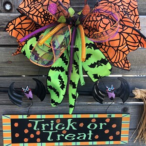Halloween Door Decor Trick or Treat Door Decor Spider Web Door Decor ...