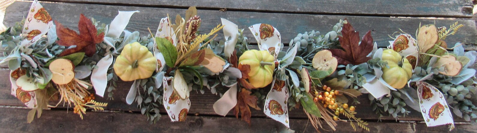 Fall Harvest Garland Pumpkin Table Decor Fall Centerpiece - Etsy