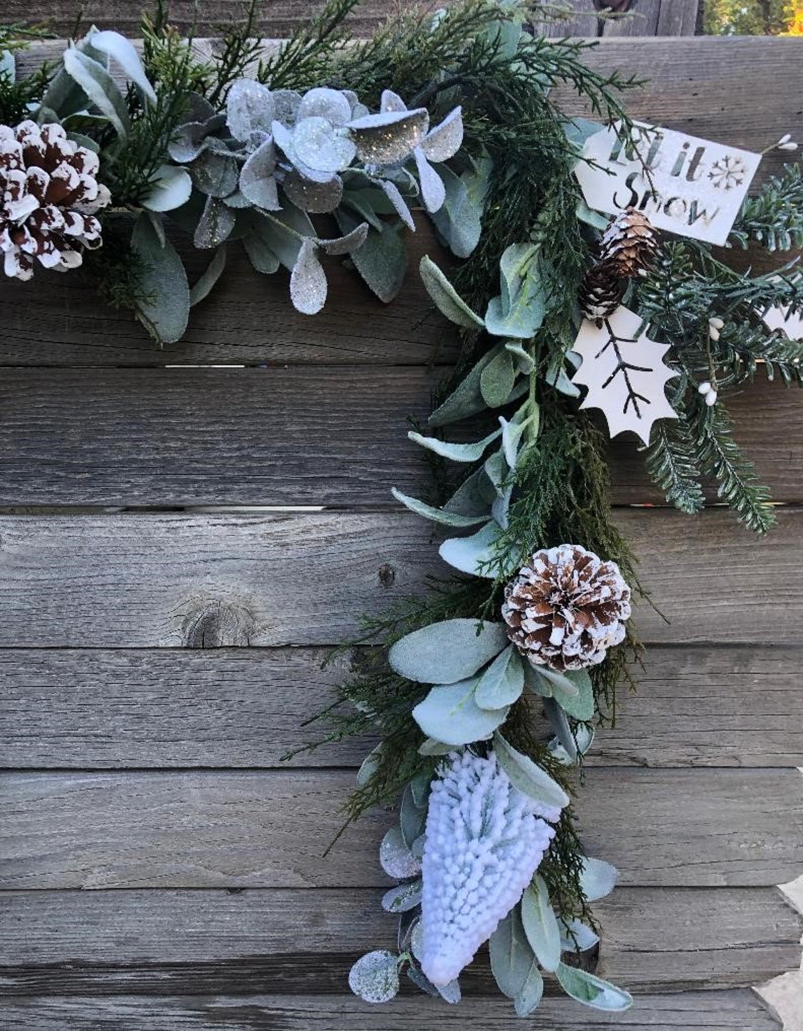 Winter Garland Winter Mantel Swag Winter Greenery Garland Winter Table ...