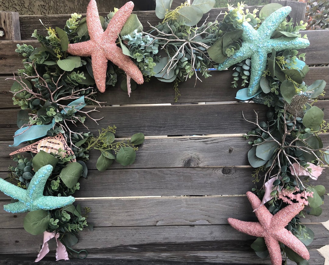 Summer Garland Beach Table Decor Starfish Mantel Swag Fish Garland ...