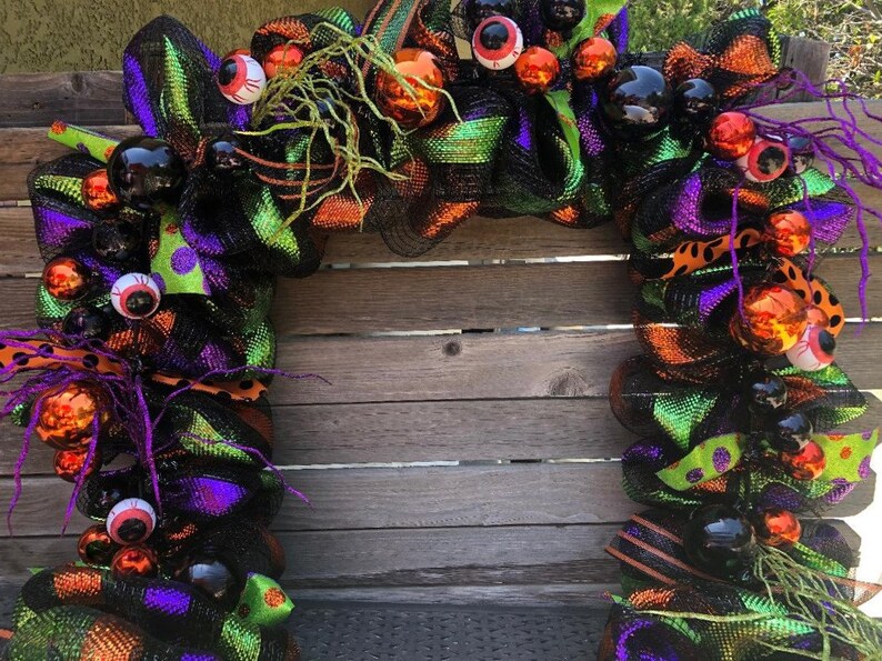 Halloween Garland Halloween Deco Mesh Swag Eyeball Garland - Etsy