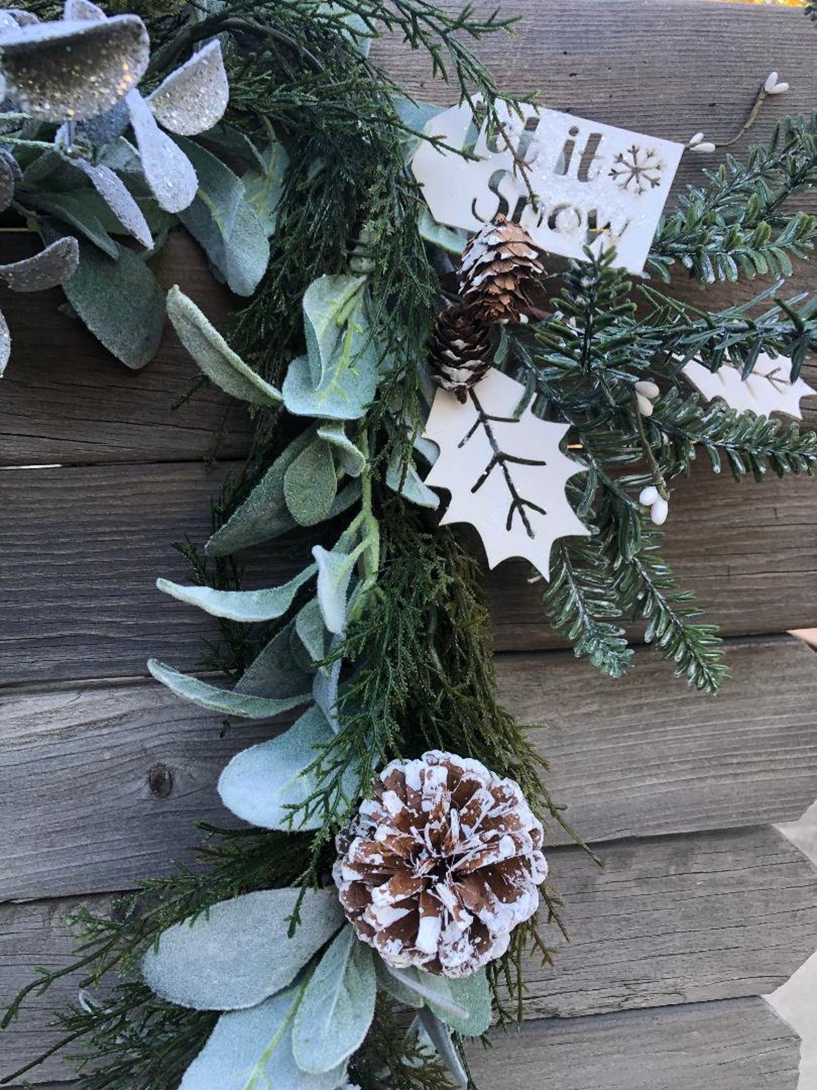 Winter Garland Winter Mantel Swag Winter Greenery Garland Winter Table ...