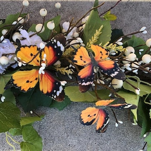 Butterfly Greenery Garland Monarch Butterfly Door Decor Summer Table ...