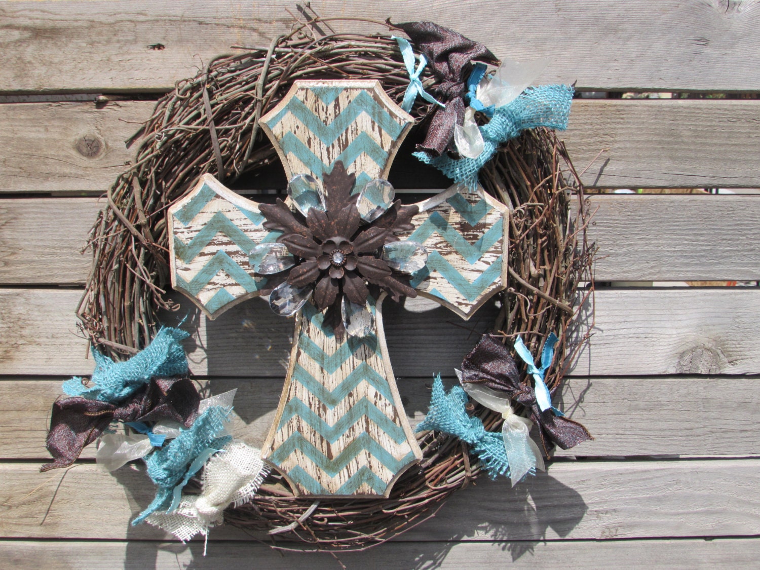 18 Cross Wreath Religious Cross Wreath Grapevine Cross | Etsy