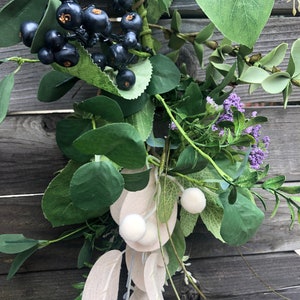 Blueberry Garland Blueberry Greenery Summer Garland Spring Berry Swag ...