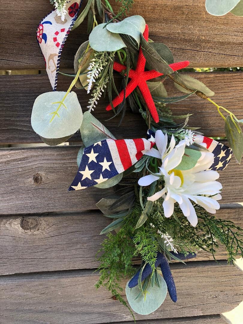 4th of July Garland July 4th Greenery Summer Starfish Garland Fourth ...