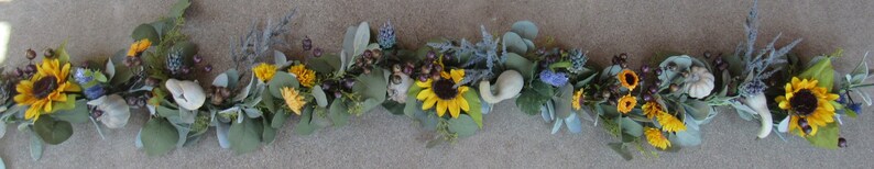 Fall Sunflower Garland Pumpkin Gourd Greenery Swag Fall - Etsy