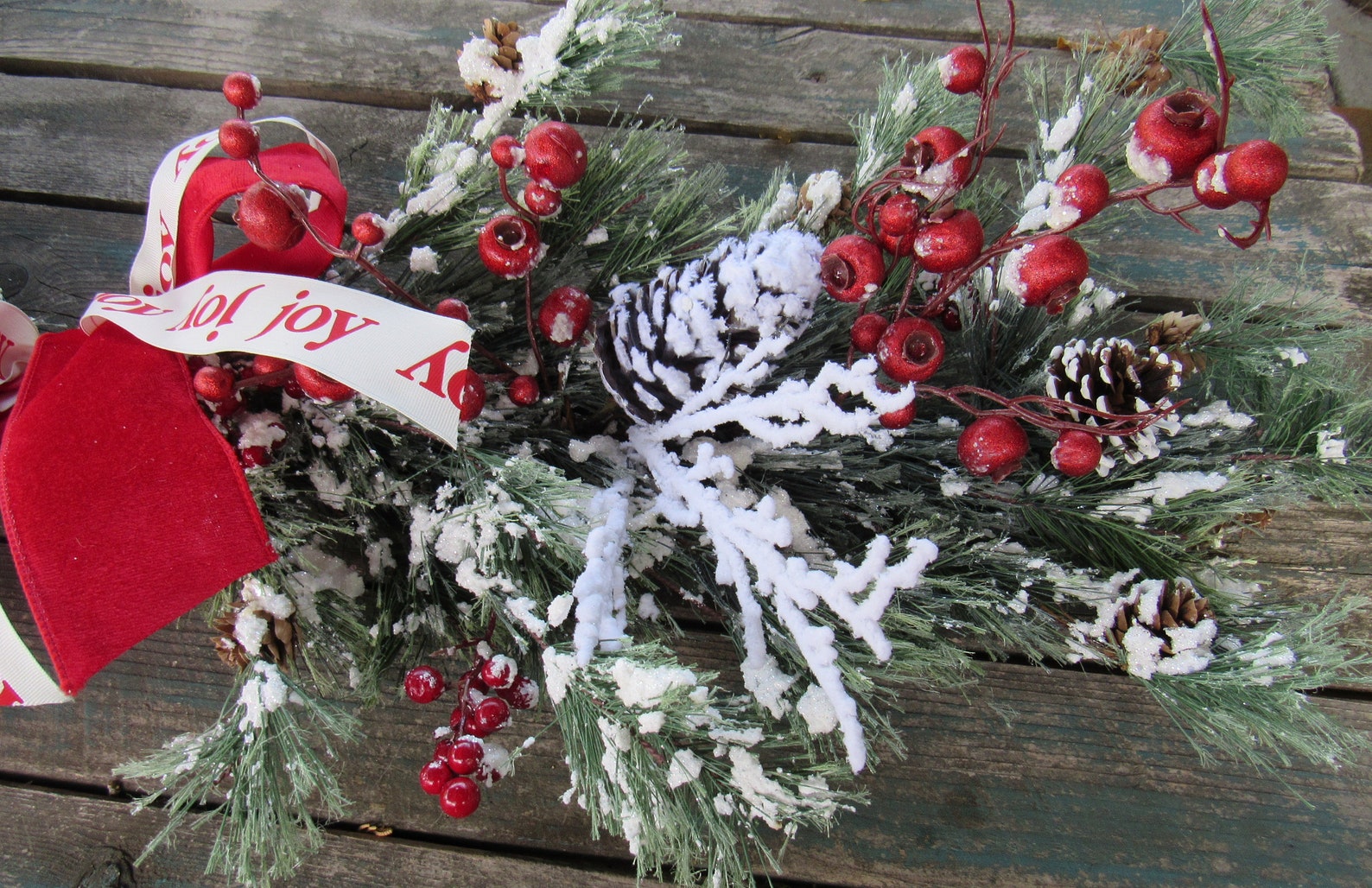 Christmas Table Decor Christmas Centerpiece Holiday Joy Table - Etsy