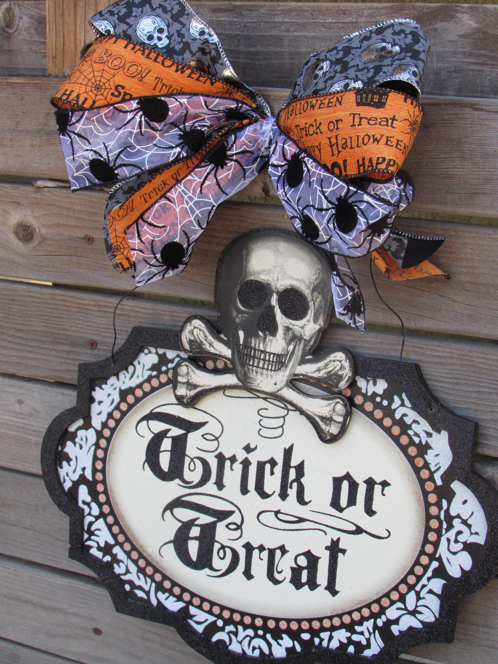 Trick or Treat Door Decor Trick or Treat Door Sing Skull Cross | Etsy