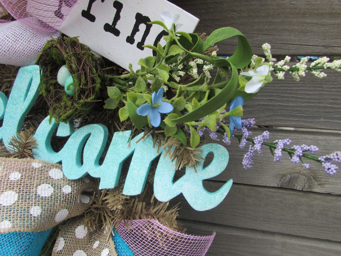 36 Welcome Spring Wreath Welcome Birds Nest Door Decor | Etsy