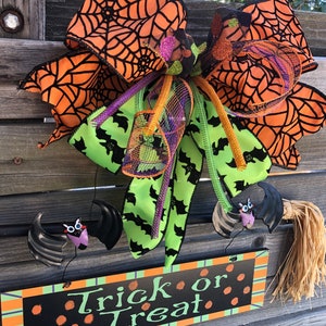Halloween Door Decor Trick or Treat Door Decor Spider Web Door Decor ...
