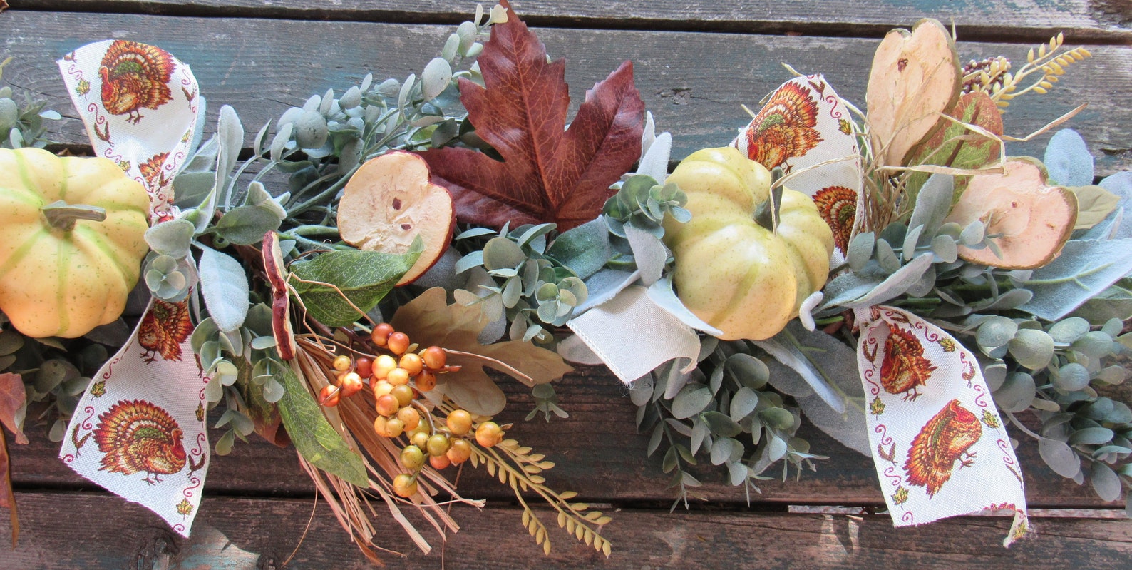 Fall Harvest Garland Pumpkin Table Decor Fall Centerpiece Turkey ...