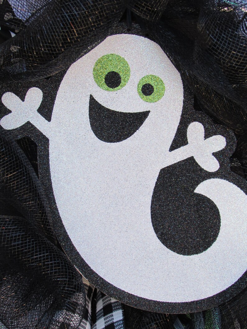 24 Halloween Wreath Halloween Deco Mesh Wreath Ghost - Etsy