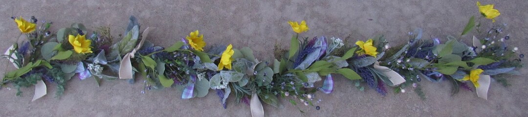 Spring Lavender Garland Spring Floral Greenery Spring Floral Swag ...