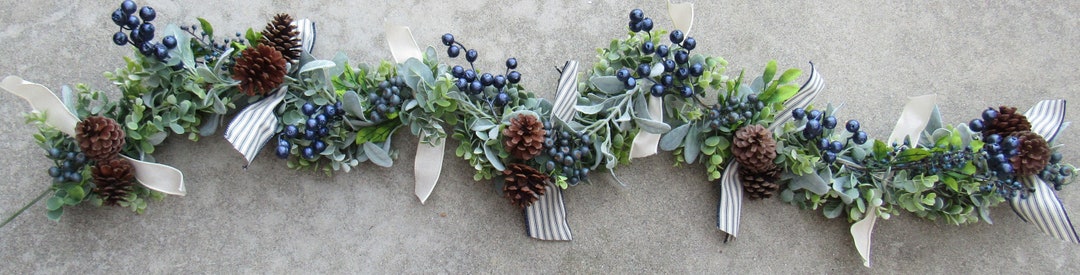 Winter Greenery Garland Winter Table Decor Winter Pine Cone Centerpiece ...