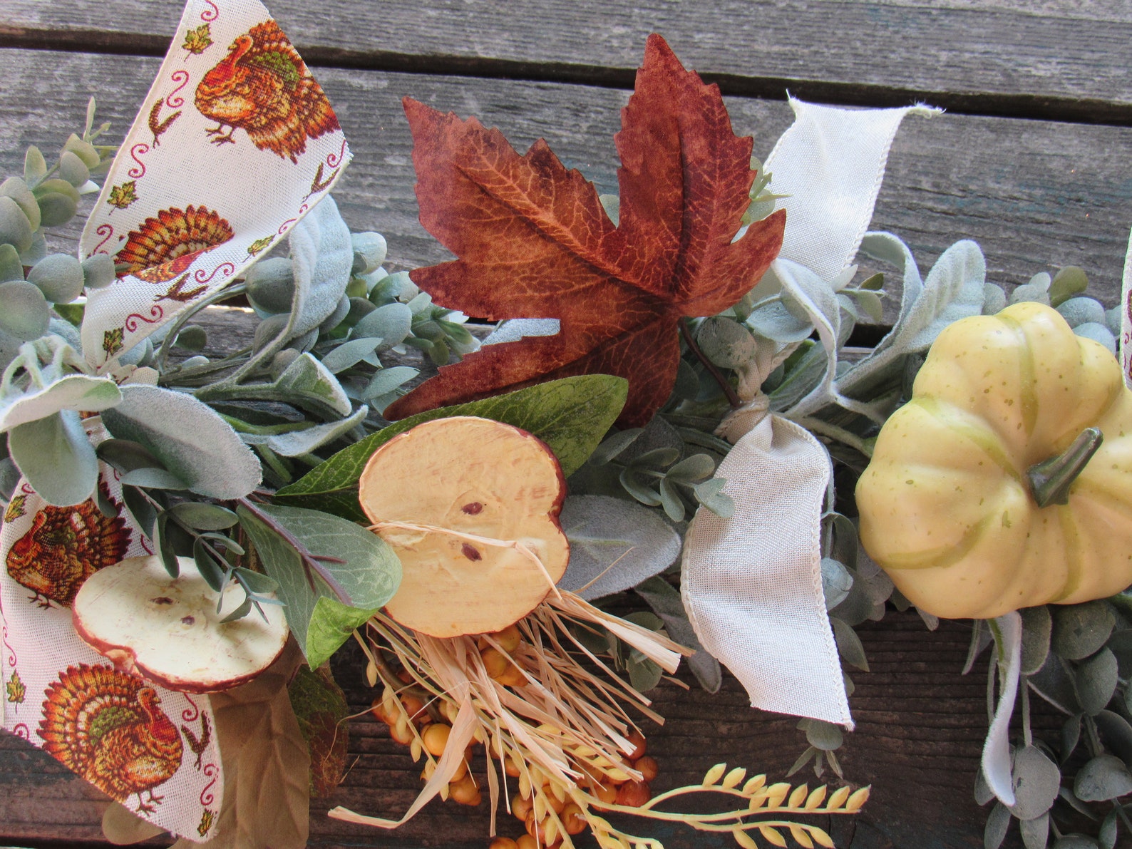 Fall Harvest Garland Pumpkin Table Decor Fall Centerpiece Turkey ...