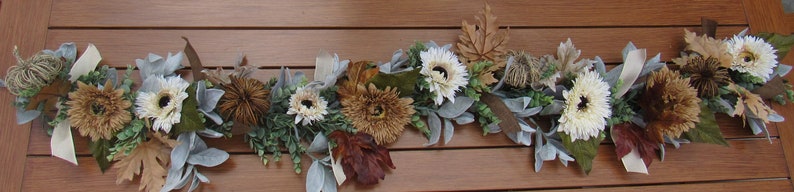 Fall Sunflower Garland Beige Cream Sunflower Greenery - Etsy
