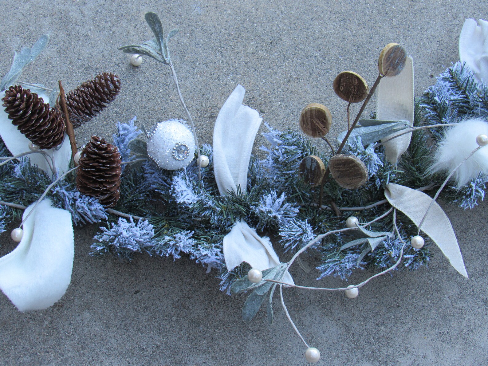 Winter Garland Winter Table Decor Ice Skate Snowy Pine Garland | Etsy