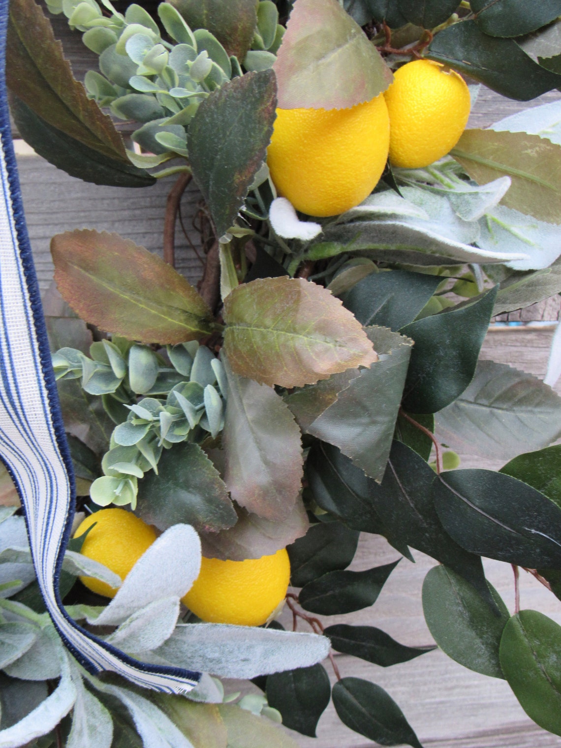 Lemon Greenery Wreath Lemon Eucalyptus Door Decor Spring Lemon Wreath ...