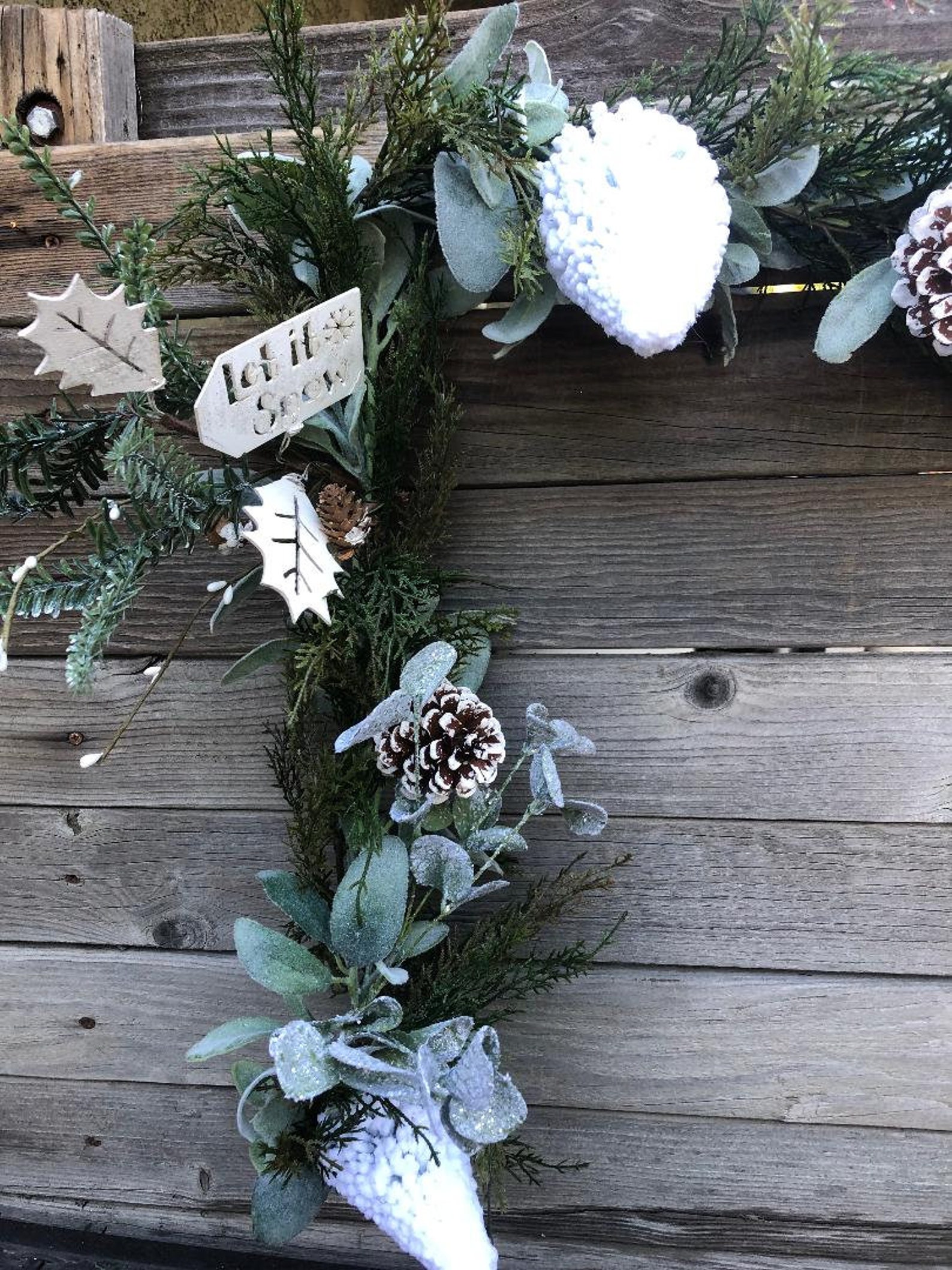 Winter Garland Winter Mantel Swag Winter Greenery Garland Winter Table ...