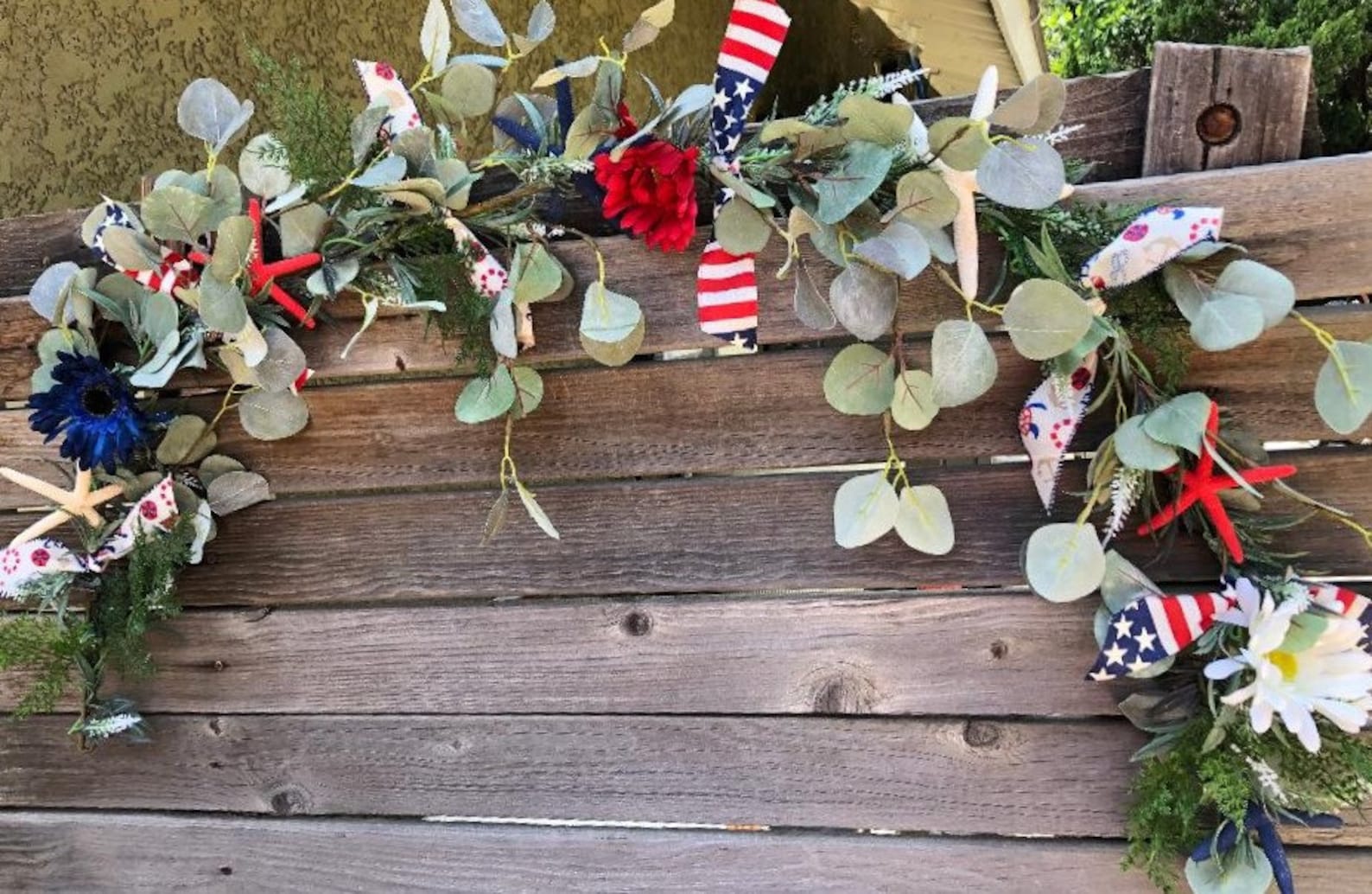 4th of July Garland July 4th Greenery Summer Starfish Garland Fourth ...