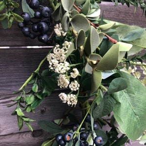 Blueberry Garland Blueberry Greenery Summer Garland Spring Berry Swag ...