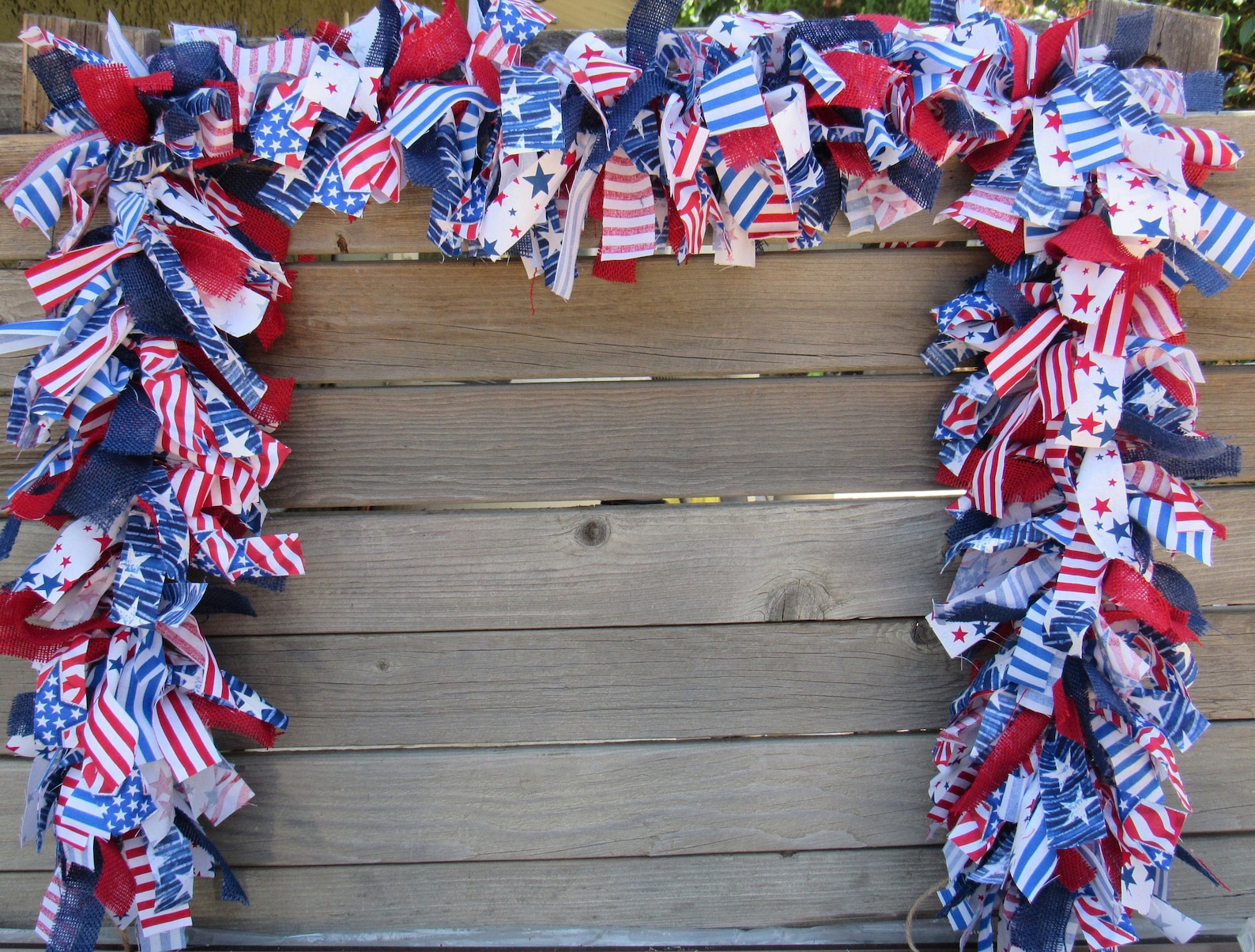 4th of July Garland Patriotic Fabric Garland 4th Fabric Mantel | Etsy
