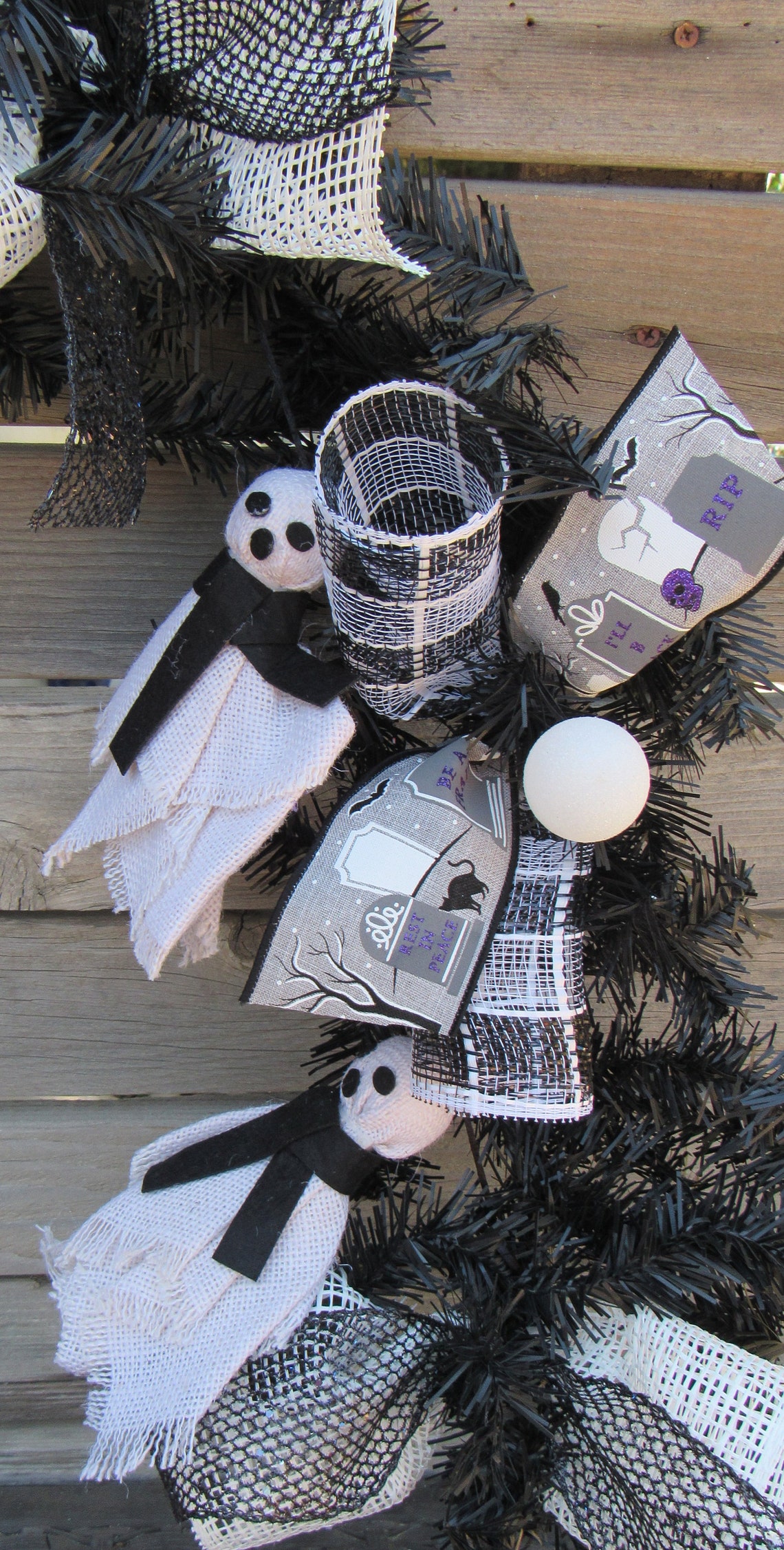 Halloween Garland Ghost Garland Ghost Mantel Swag Skull - Etsy