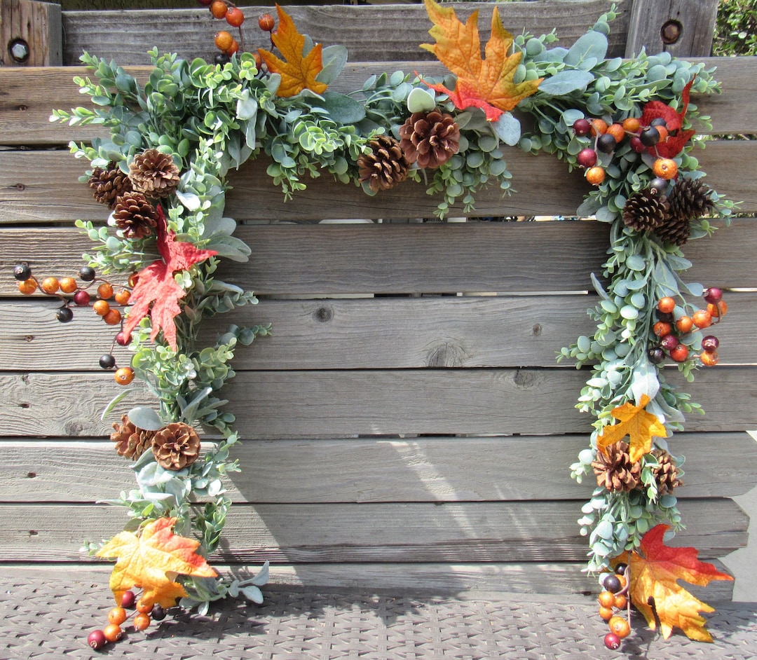Fall Greenery Garland Fall Leaf Table Decor Thanksgiving Centerpiece ...