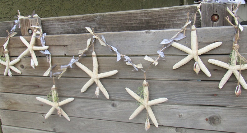 Starfish Garland Seashell Garland Beach Swag Seashell Mantel - Etsy