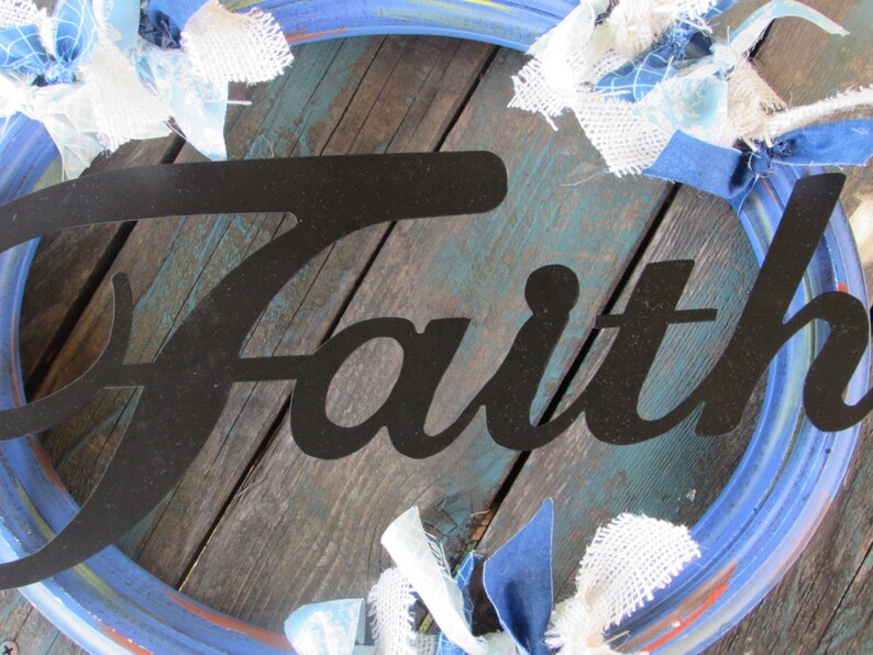 Faith Frame Blue Faith Frame Wooden Frame Faith Religious - Etsy