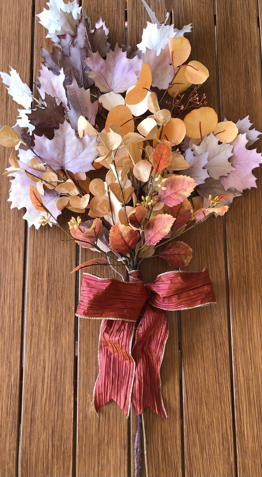 Fall Bouquet Fall Leaf Table Decor Fall Lamb's Ear Door Decor ...