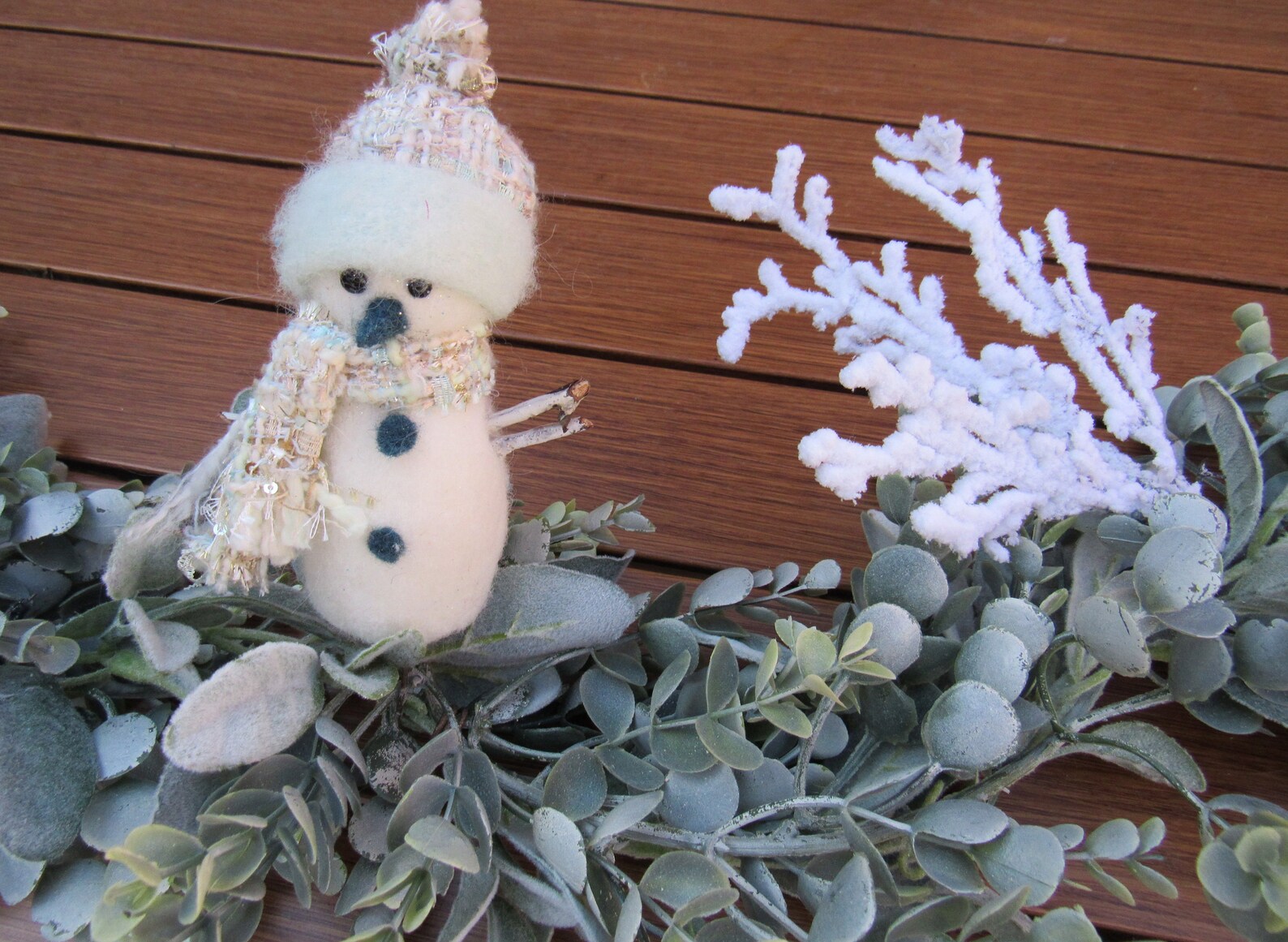 5' Winter Table Greenery Snowman Winter Table Decor | Etsy