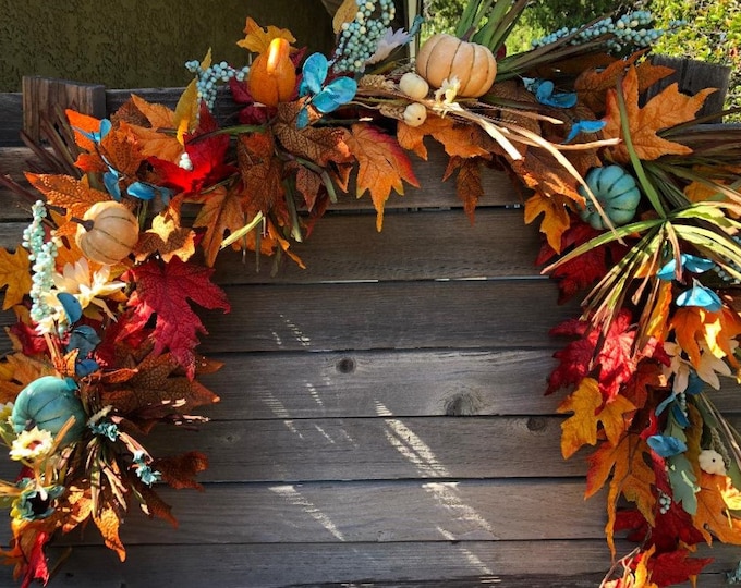 5 Feet Fall Garland, Pumpkin Garland, Mantle Decor, Autumn Garland ...