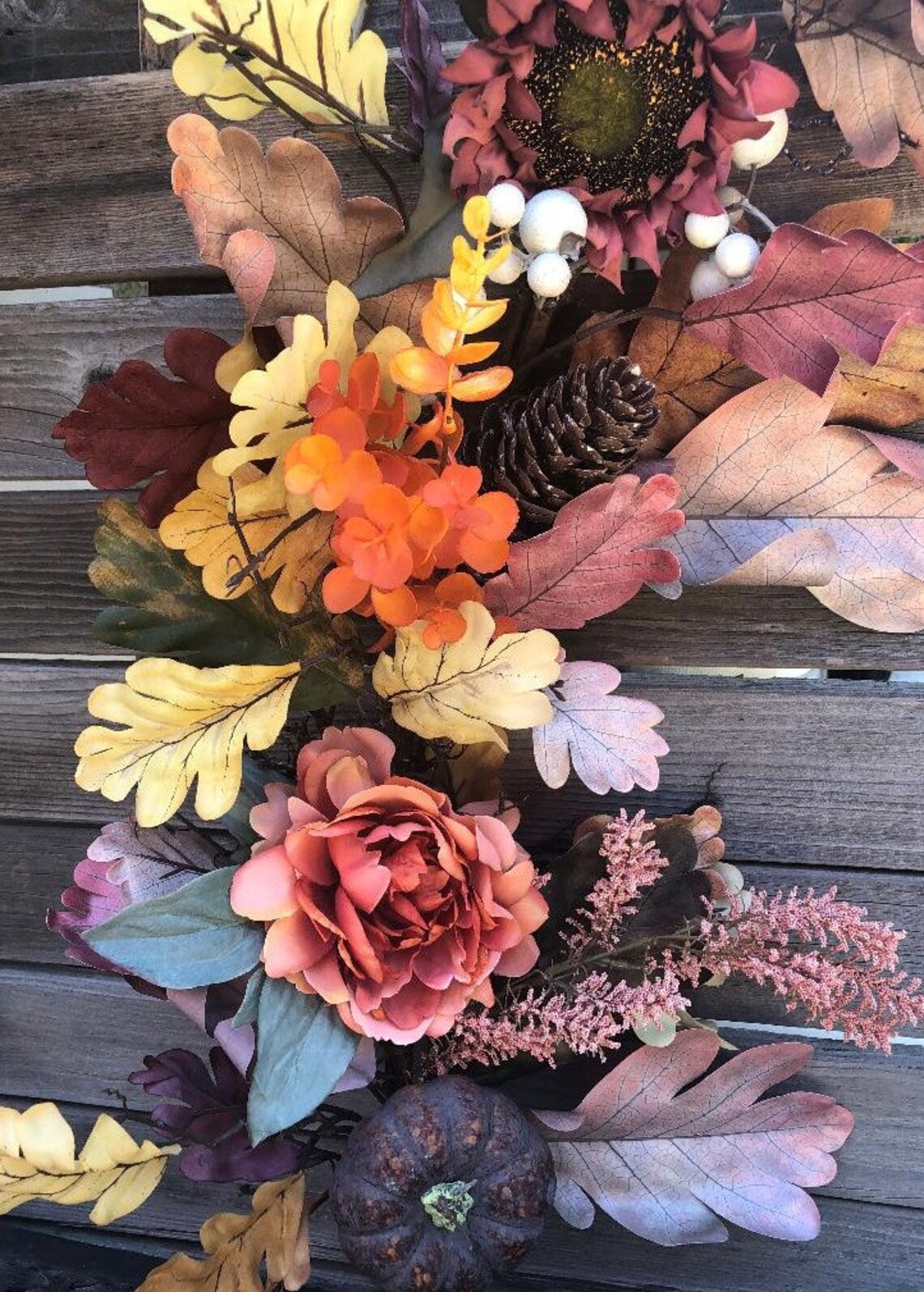 Fall Leaf Garland Fall Table Decor Pumpkin Door Decor Fall - Etsy
