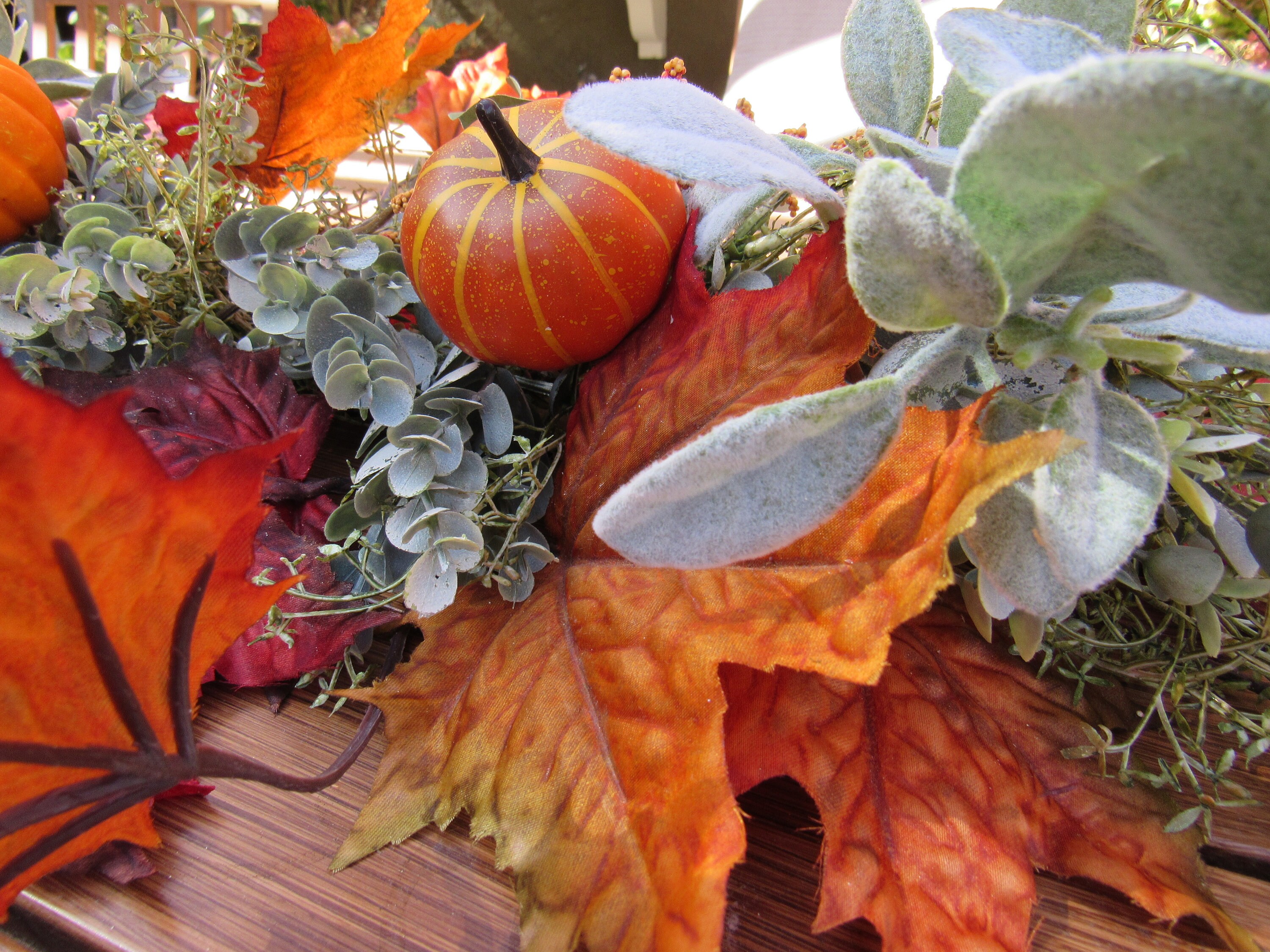 Fall Greenery Garland Fall Leaf Table Decor Eucalyptus Pumpkin | Etsy