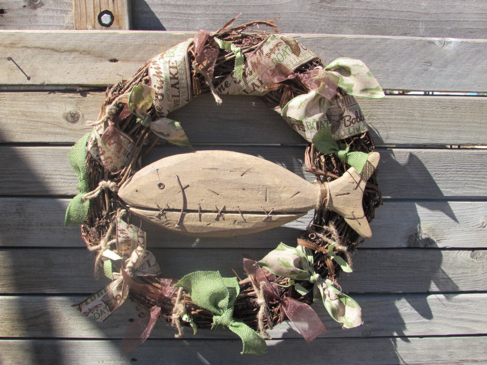 18 Fish Wreath Fishing Wreath Grapevine Wreath Summer - Etsy