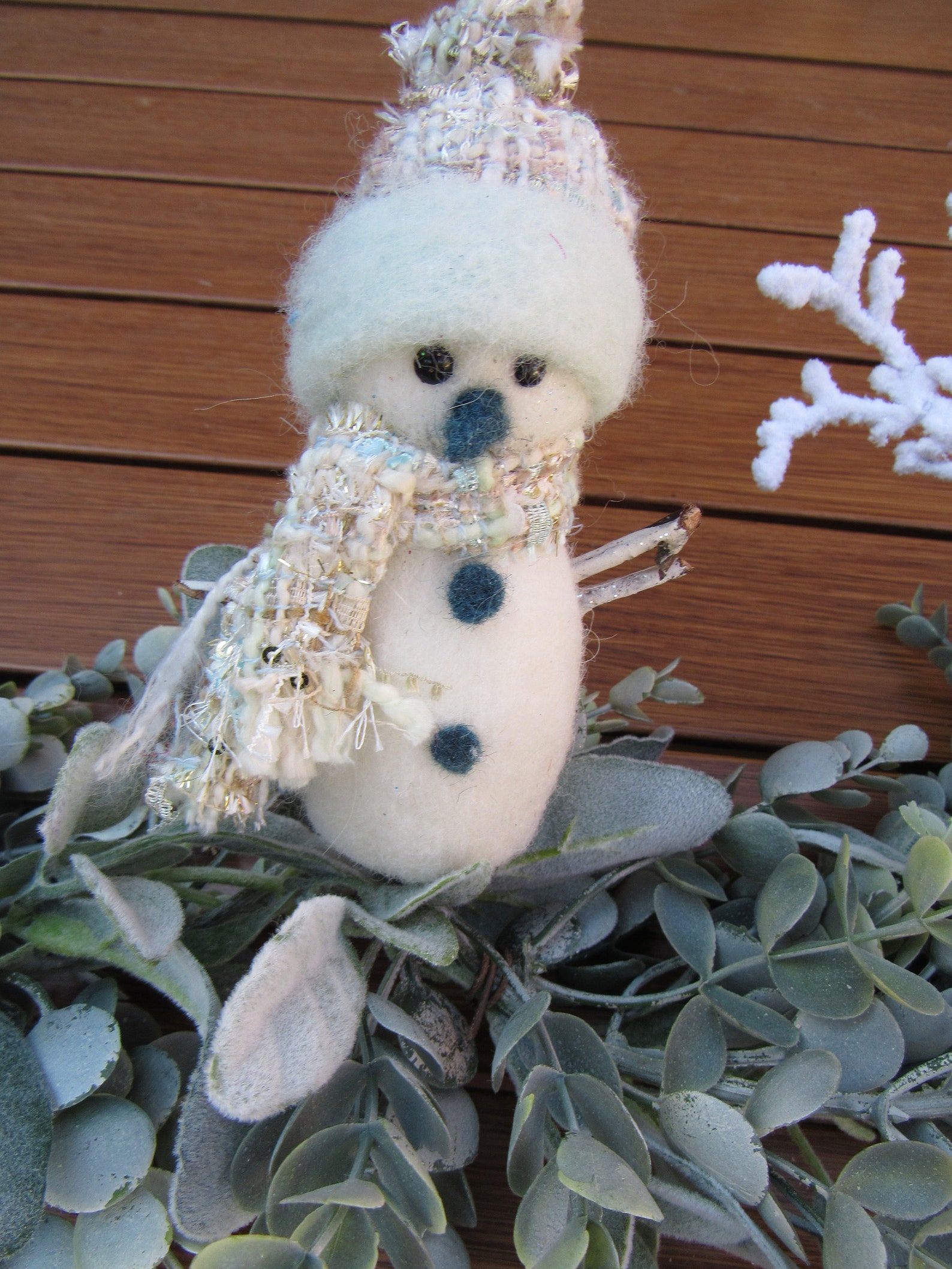 5' Winter Table Greenery Snowman Winter Table Decor - Etsy