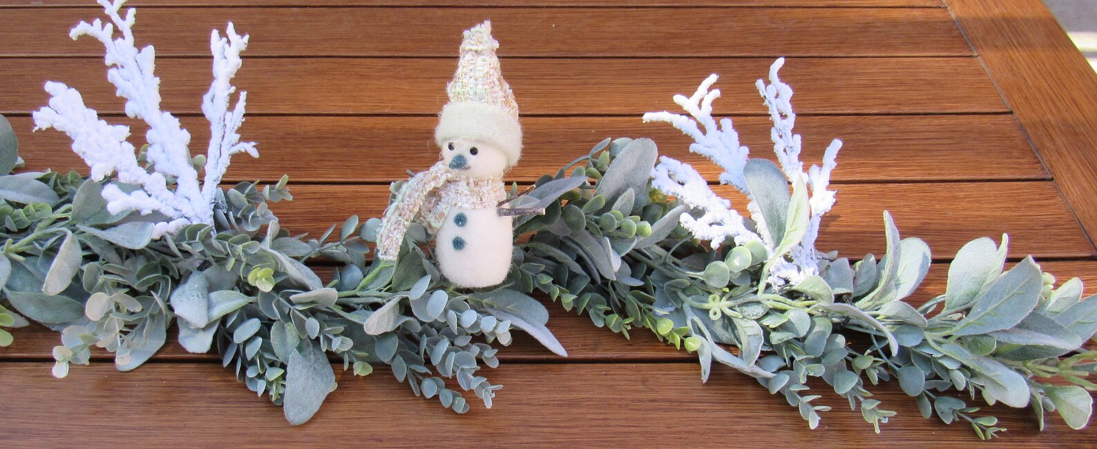 5' Winter Table Greenery Snowman Winter Table Decor - Etsy