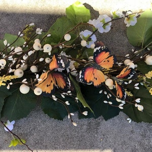 Butterfly Greenery Garland Monarch Butterfly Door Decor Summer Table ...