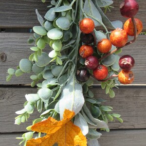 Fall Greenery Garland Fall Leaf Table Decor Thanksgiving Centerpiece ...